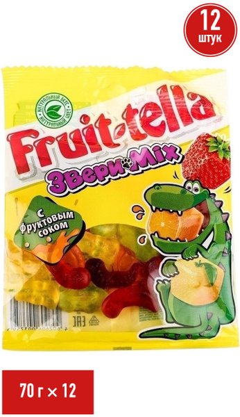 Мармелад Fruittella Звери Mix 70 г, набор: 12 штук купить на OZON по низкой цене (2071649420)