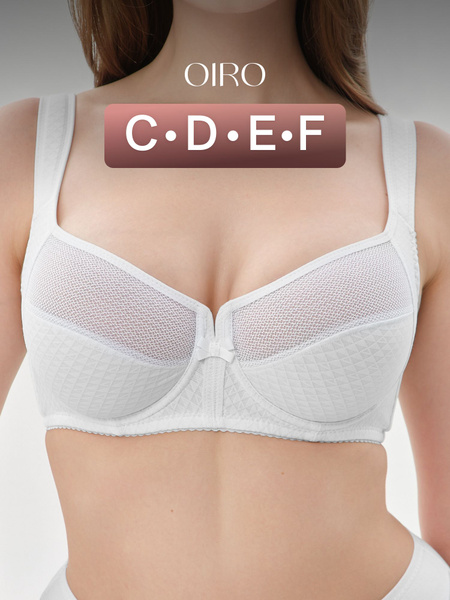 Бюстгальтер Женский OIRO мягкая чашка на каркасе, на косточках, размер 90E белый матовый Нейлон ...