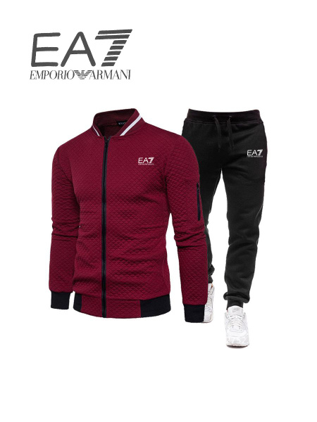 Костюм спортивный Мужской EA7 Повседневный тройка красный, размер 44, 46 Бифлекс Другое, рост от ...