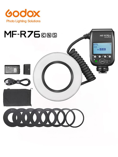 Godox MF-R76C 5000K Macro LED Ring Flash Light для камеры Canon купить ...