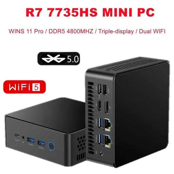 Мини-ПК AMD R7 7735HS мини ПК (AMD Ryzen 7 7735HS, RAM Отсутствует, SSD ...