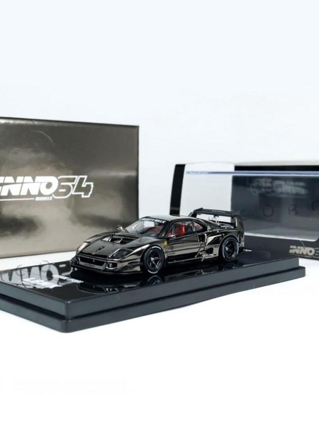 Машинка INNO 1/64 LBWK F40 Chrome Black (Chase Car Included) Die-cast ...