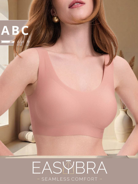 Бюстгальтер Женский без косточек, размер 70A, 70B розовый, персиковый Полиамид, Эластан ...