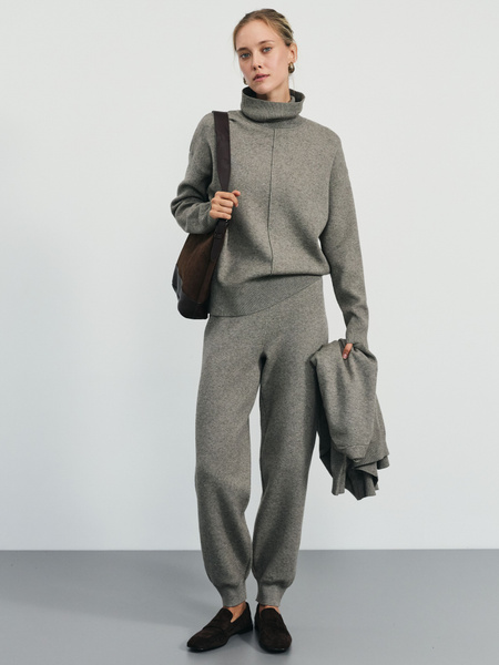 Свитер Женский Zarina темно-серый Вискоза, Полиамид, размер 48 Без застежки прямой Длинный ...