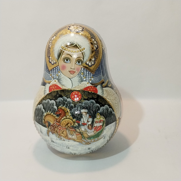Матрешка-неваляшка с авторской росписью Снегурочка - купить по выгодной ...