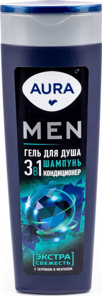 Aura / Аура Гель для душа мужской 3в1 Экстра свежесть с таурином и ...