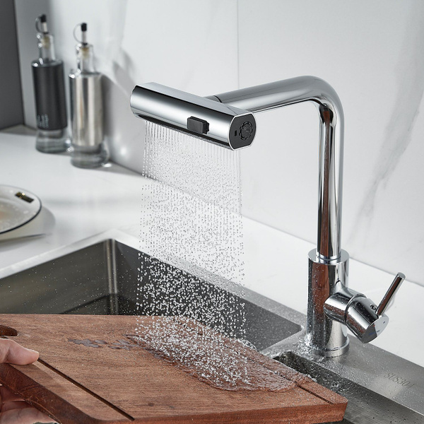 Смеситель для кухни с выдвижным изливом SHEVANIK S263 хром - купить с доставкой по выгодным ...