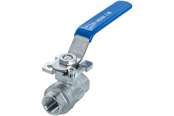 Кран шаровый муфтовый под привод нержавеющий (2PC), AISI304 DN15 (1/2 ...