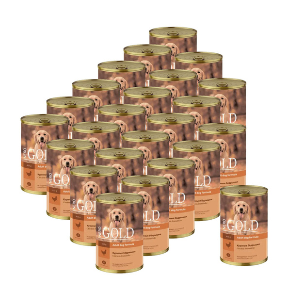 Nero Gold консервы для собак с куриными бедрышками, кусочки в желе ...
