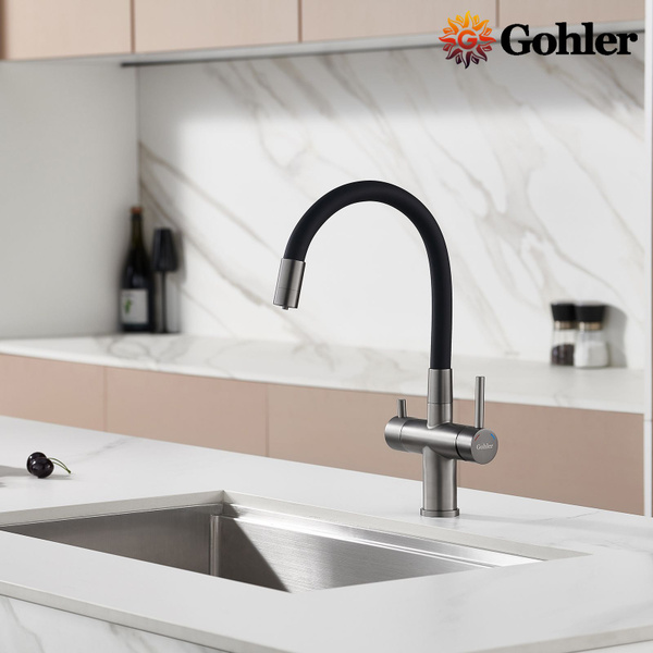 Смеситель Gohler G4207 Нержавеющая сталь, Нержавеющая сталь с покрытием ...