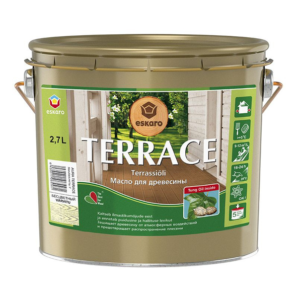 Масло для террас органоразбавимое "Eskaro Terrace" 2,7л - купить по ...