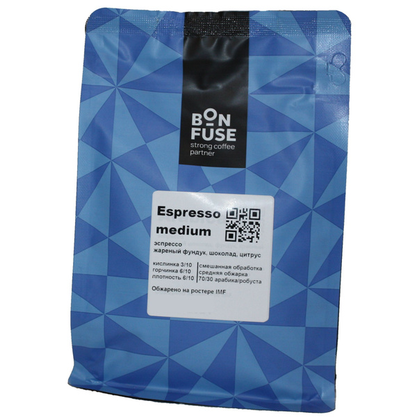 Кофе в зернах Bonfuse Espresso Medium, эспрессо, 250 г - купить с доставкой по выгодным ценам в ...