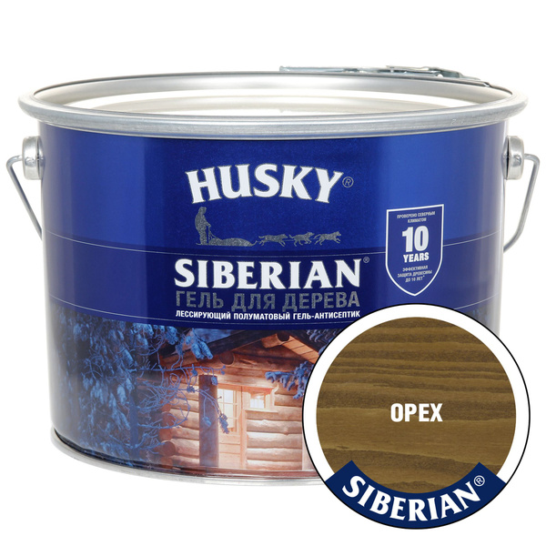 HUSKY SIBERIAN Гель для дерева полуматовый цвет орех 9 л - купить по ...