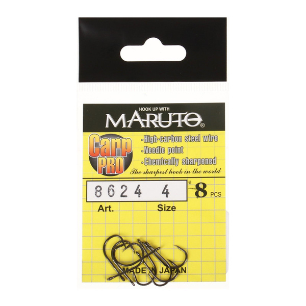 Maruto, Крючки карповые Maruto 8624, цвет BN, № 4 Carp Pro, 2 набора по 8 штук - купить с ...