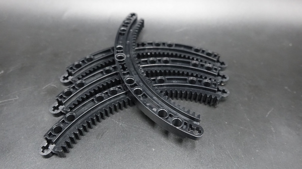 Рейка изогнутая 24121 Technic, Gear Rack 11 x 11 Curved набор 4 штуки ...