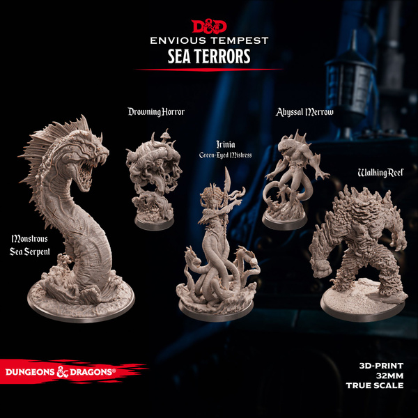 Набор миниатюр ДнД / DnD / Dungeons & Dragons Морские чудовища Envious ...