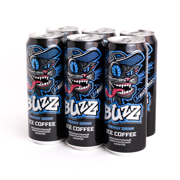 Энергетический напиток Buzz Ice Coffee (Кофе), набор энергетиков 6 х 0 ...