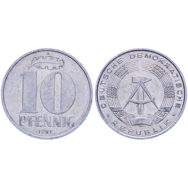 Германия ГДР 10 Пфеннигов 1981 А год - купить в интернет-магазине OZON с быстрой доставкой ...