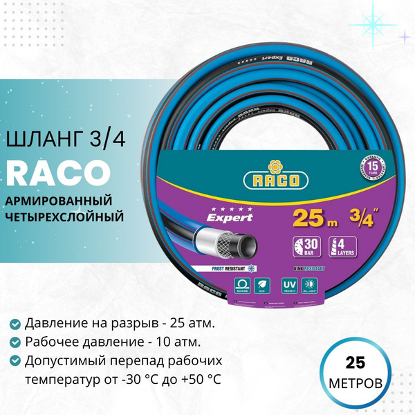 Шланг поливочный RACO эксперт_3/4", ПВХ (поливинилхлорид) - купить по ...