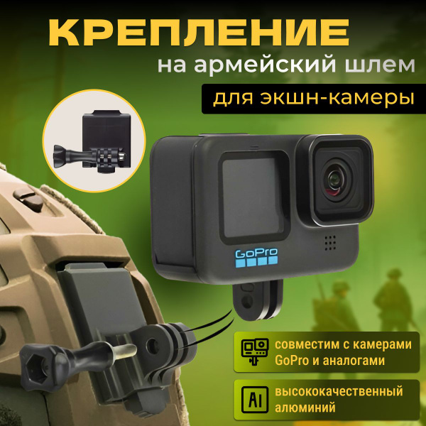 Крепление на армейский шлем для экшн-камеры (NVG Mount) - купить с ...