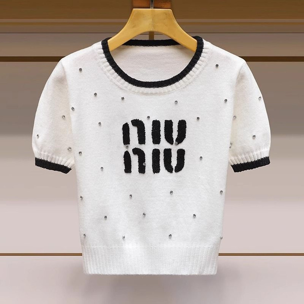 Футболка Miu Miu размер 44 цвет черный Хлопок 100 купить по выгодной цене в интернет