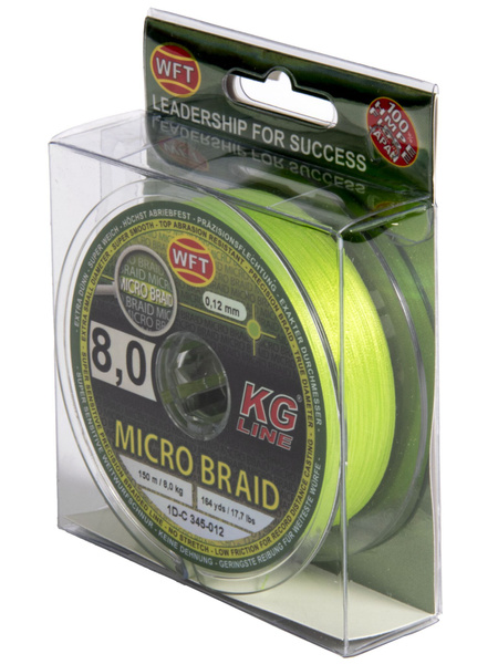 Леска плетеная WFT KG MICRO BRAID/150м/0,12мм/8кг/расцветка Chartreuse купить на OZON по низкой ...