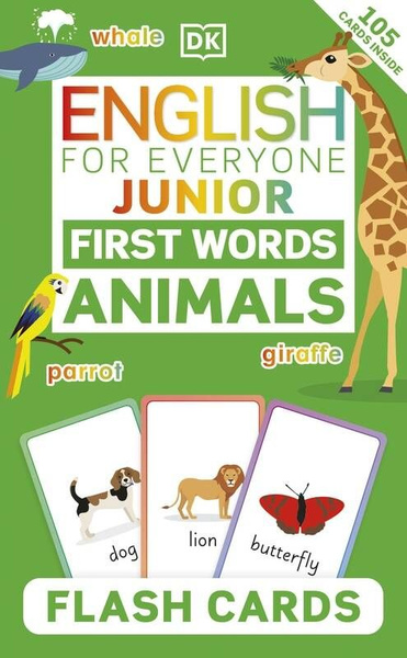 English for Everyone Junior First Words Animals Flash Cards Карточки с ...