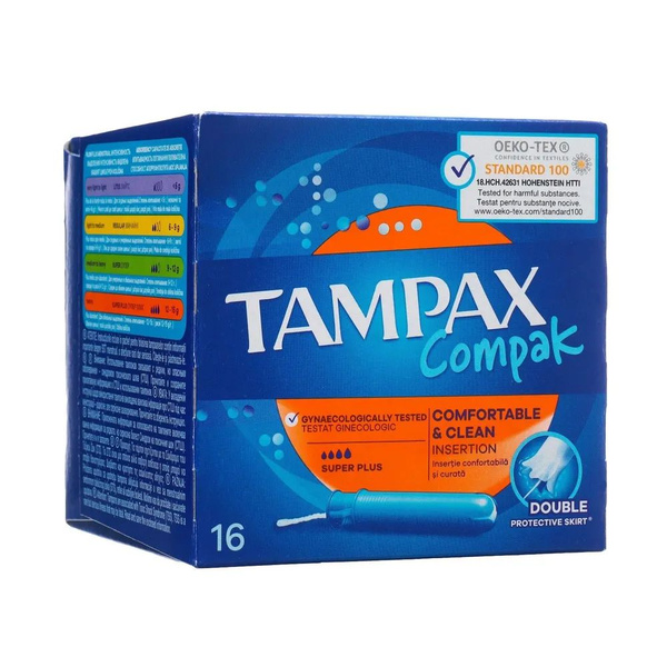 TAMPAX Compak Супер DUO. Тампоны, 16шт. - купить с доставкой по ...