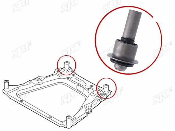IPSAIP_ST-54467-JD00A Сайлентблок переднего подрамника задний NISSAN ...