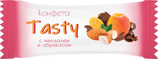 Конфеты с марципановым корпусом Tasty абрикос с миндалем в молочном ...