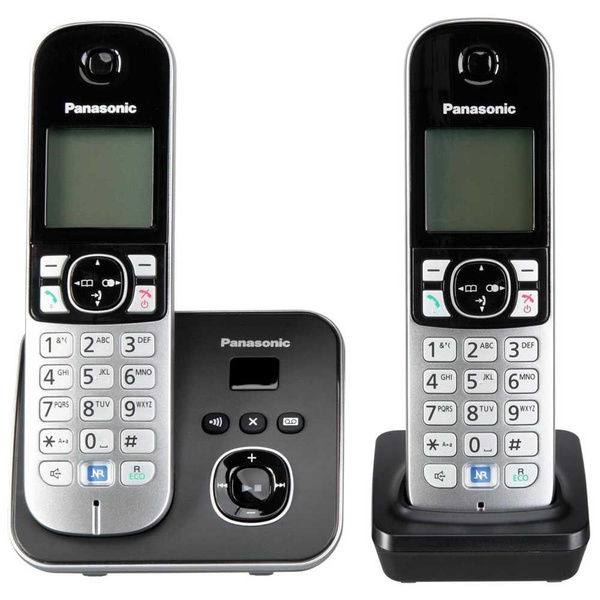 Радиотелефон DECT Panasonic KX-TG6812RU черный (труб. в компл.:2шт) АОН ...