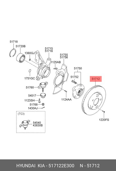 Диск тормозной передний hyundai tucson i Hyundai-KIA 51712-2E300 ...