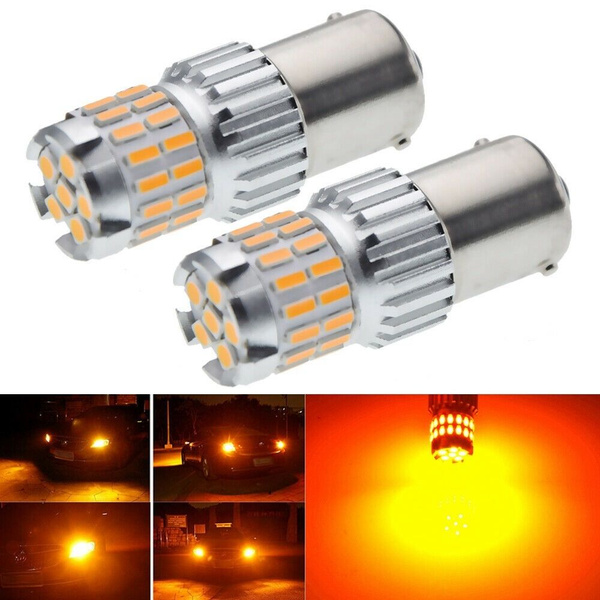 Желтая светодиодная лампа указателя поворота MyPads 1156 BA15S 7506 12 ...