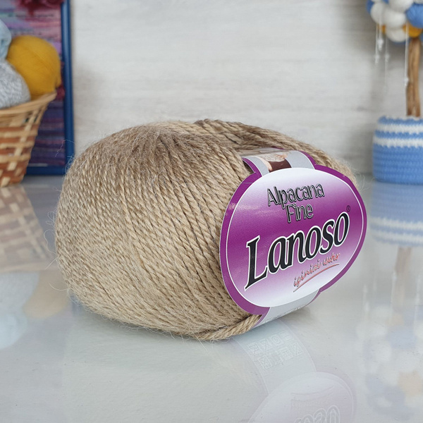 Пряжа Alpacana fine Lanoso - 905 (бежевый), 35% шерсть, 25% альпака, 40% акрил, (100г, 220м ...