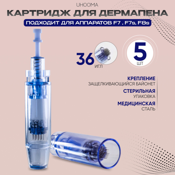UHOOMA Картридж long 36 needle cartridge(синий) для дермапен мезопен ...