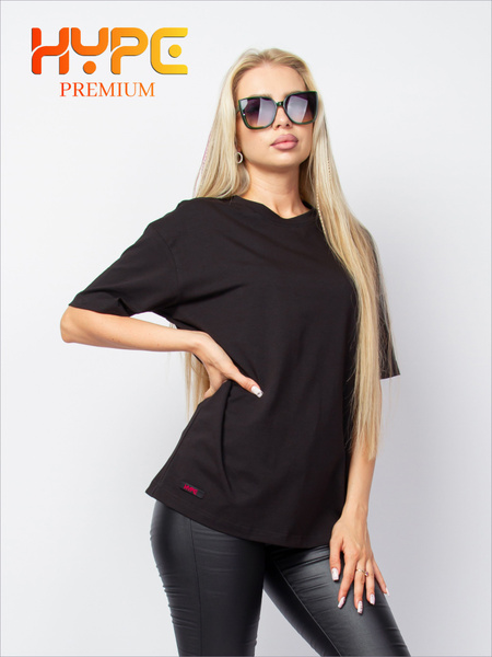 Футболка Hype Accessories, размер 52, цвет черный, Хлопок 92% Лайкра 8% - купить по выгодной ...