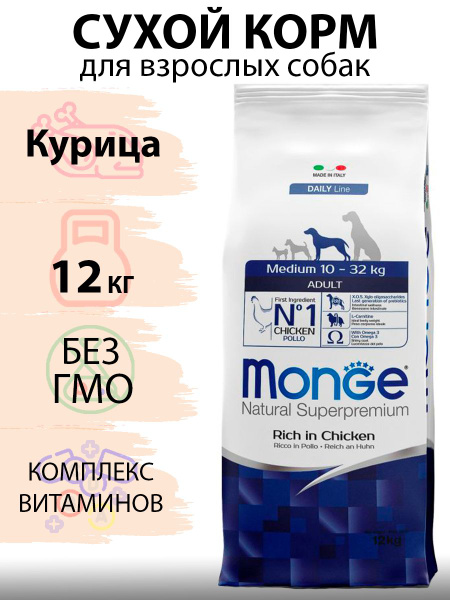Monge Dog Adult Medium / Сухой корм Монж для взрослых собак Средних ...
