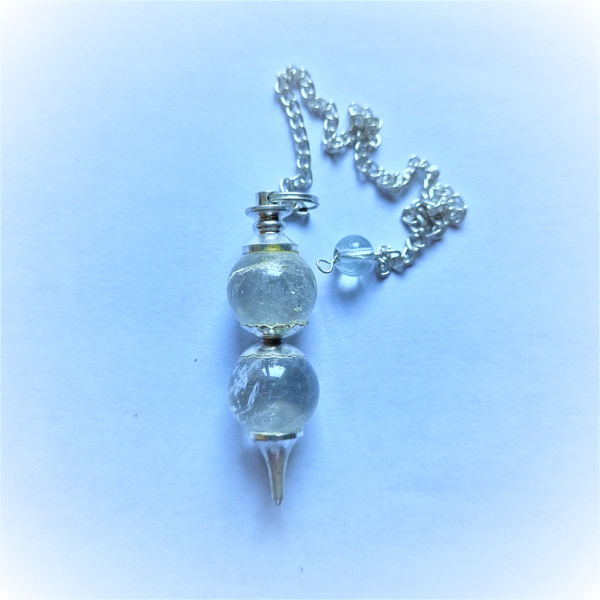 Маятник 2 шара из горного хрусталя, длина 5 см, диаметр 1,5 см - купить ...