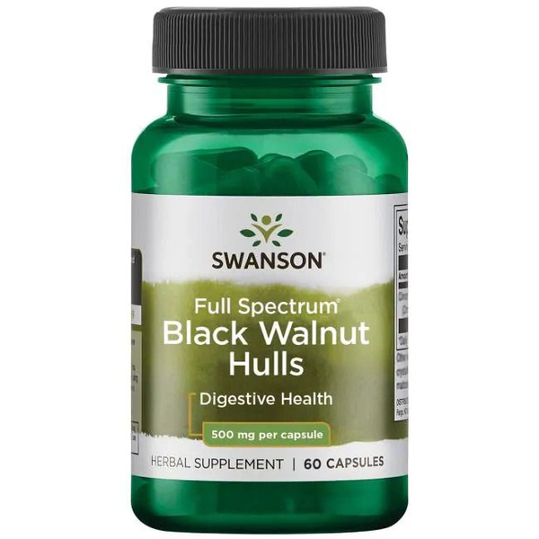 Black Walnut Hulls 500 mg (Скорлупа черного ореха 500 мг) 60 капсул ...