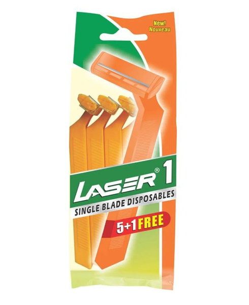 LASER 1 Single Blade Disposables (ЛАЗЕР 1 Разовая бритва с одним лезвием), уп. 6 шт. купить на ...