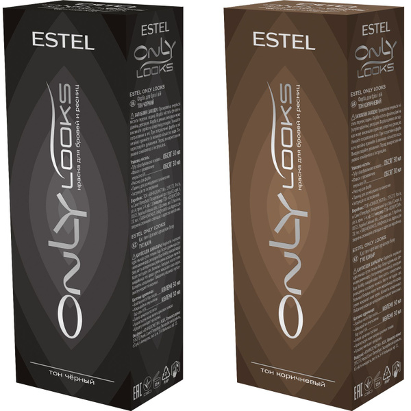 Краска для бровей и ресниц ESTEL Only Looks 602 Коричневый и ESTEL Only Looks 601 Черный ...