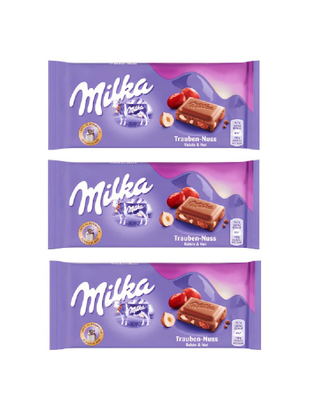 Шоколад Milka Raisins&Hazelnuts, 100 г х 3 шт - купить с доставкой по ...