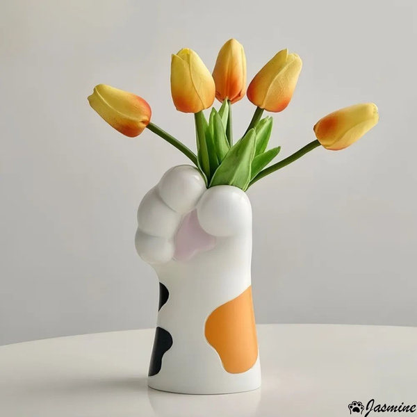 ваза для цветов cимпатичная форма кошачьей лапы, высота 15,7 см,Jasmine ...