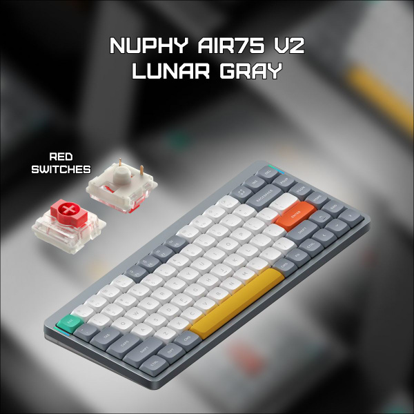 Механическая клавиатура NuPhy AIR75v2 Lunar Gray Red RU купить по низкой цене: отзывы, фото ...