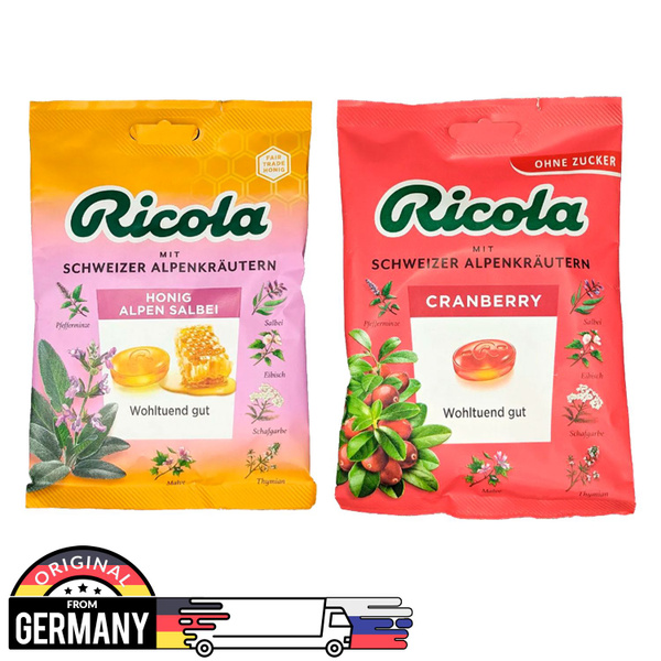 Леденцы Ricola Швейцарские травы без сахара 2 упаковки, 75г Импорт из ...