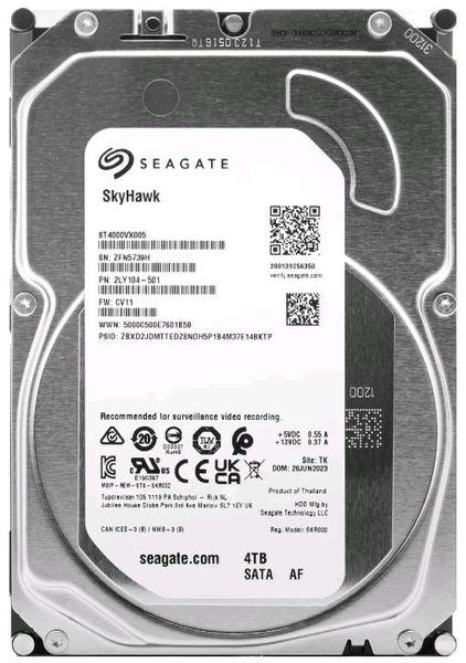 4 ТБ Внутренний жесткий диск Seagate Surveillance Skyhawk (ST4000VX005 ...