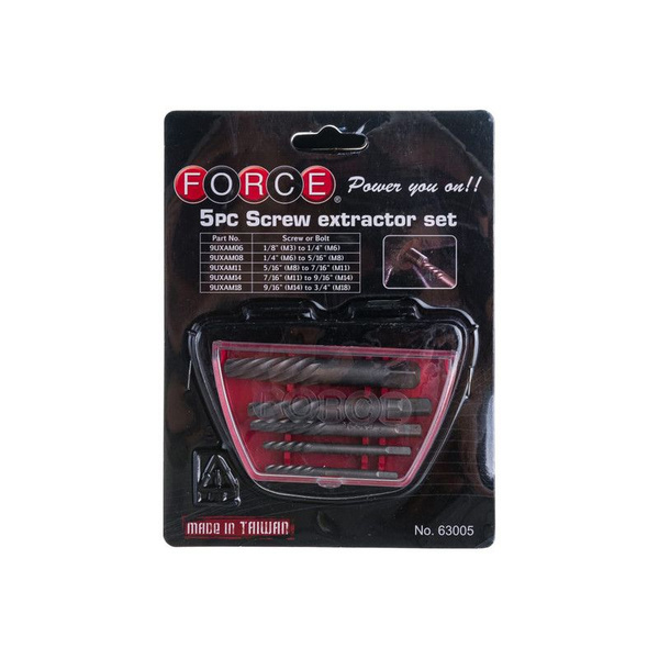 Экстрактор резьбы Force 63005, 5 предметов купить на OZON по низкой цене (1602866074)