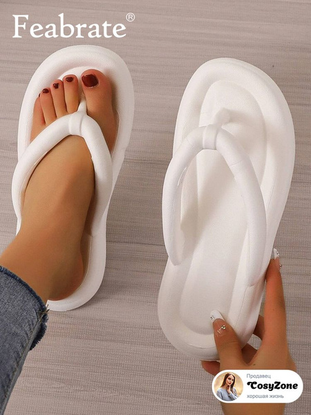 Сланцы Женский Feabrate, размер 35, 36 EVA Круглый нос, Открытый нос Без каблука Без застёжки ...