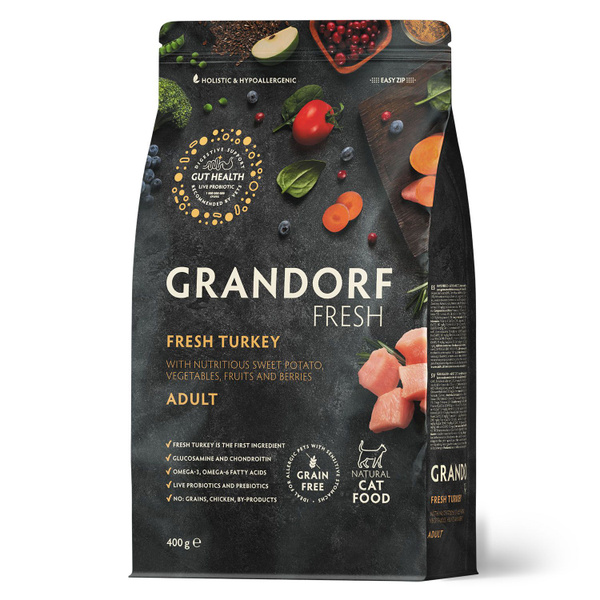 GRANDORF Fresh Cat ADULT Turkey&Sweet Potato (Свежее мясо индейки с ...
