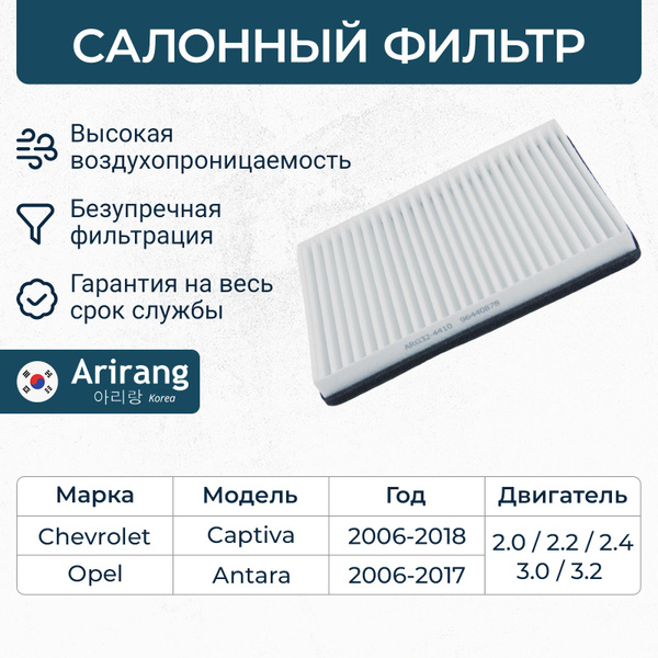 Фильтр салона для Chevrolet Captiva, Шевроле Каптива / OEM 96440878 ...